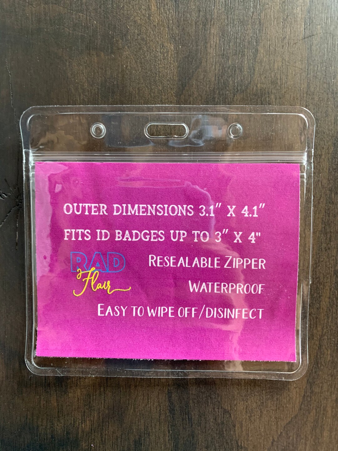 Zippered Badge Holder, 3x4 Clear PVC, ID Card Protector - Etsy