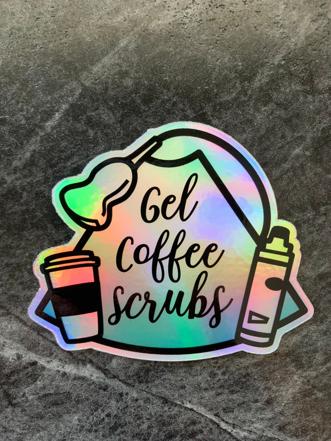 3 Holographic Sticker Gel Coffee Scrubs - Etsy