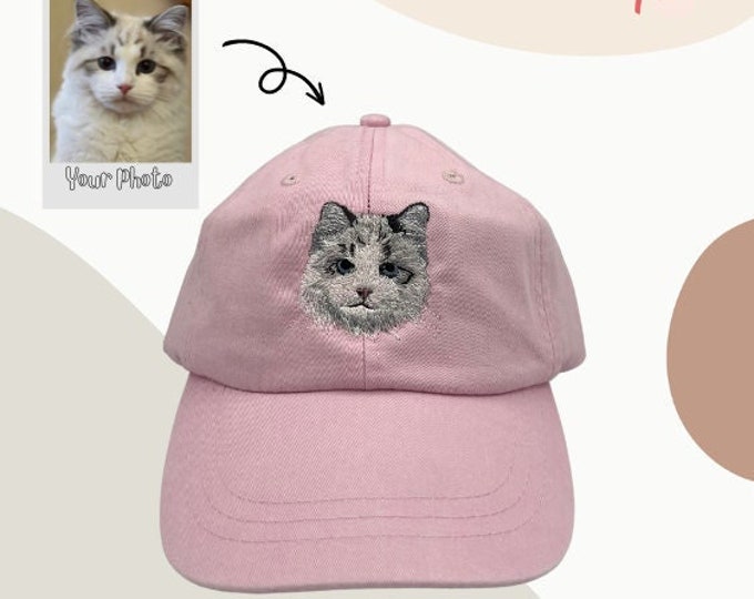 Custom CAT Dad Hat - Hand Drawn Art and Embroidered From Your Pets ...