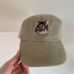 Custom CAT Dad Hat Hand Drawn Art and Embroidered From Your - Etsy
