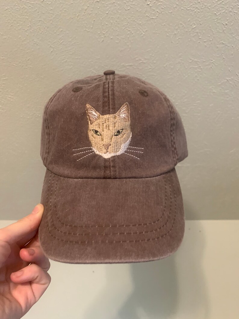 Custom CAT Dad Hat Hand Drawn Art and Embroidered From Your - Etsy