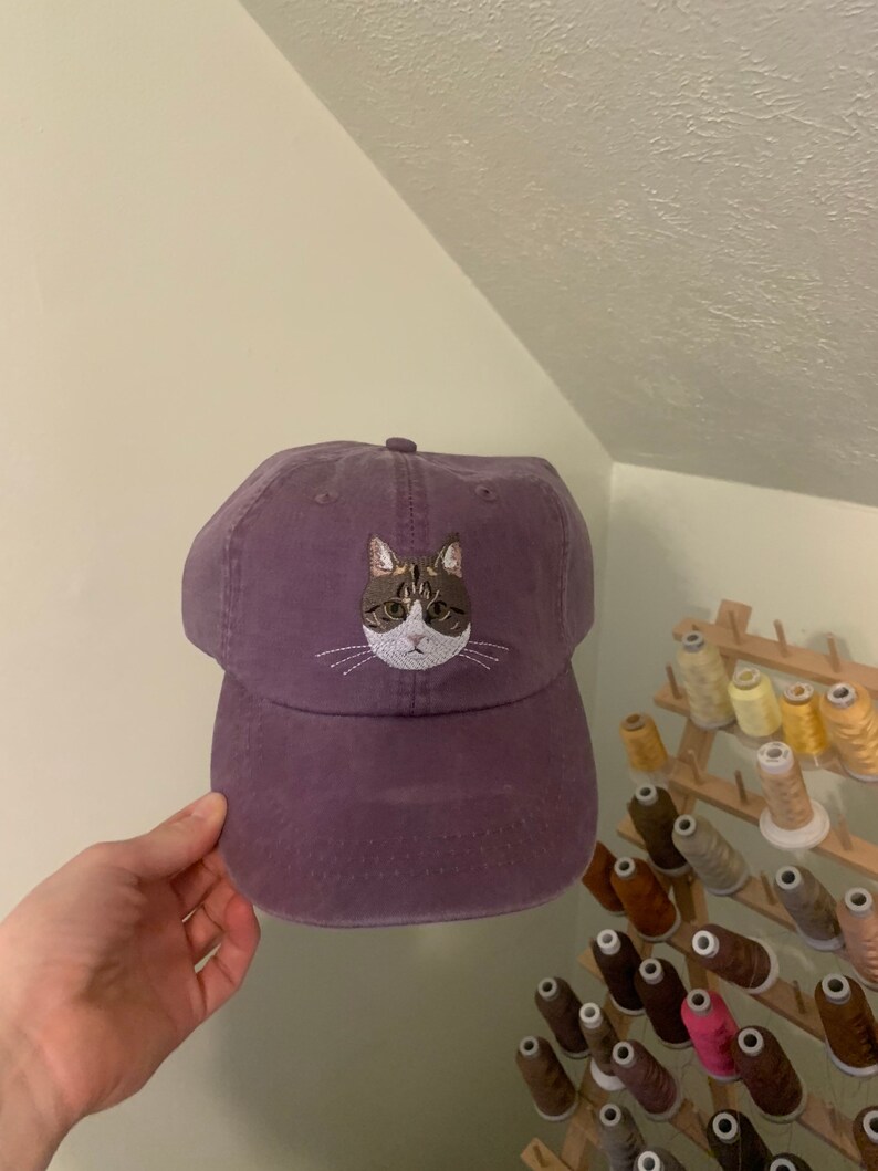 Custom CAT Dad Hat Hand Drawn Art and Embroidered From Your - Etsy