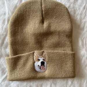 Custom PET Beanie Hand Drawn Art and Embroidered From Your - Etsy
