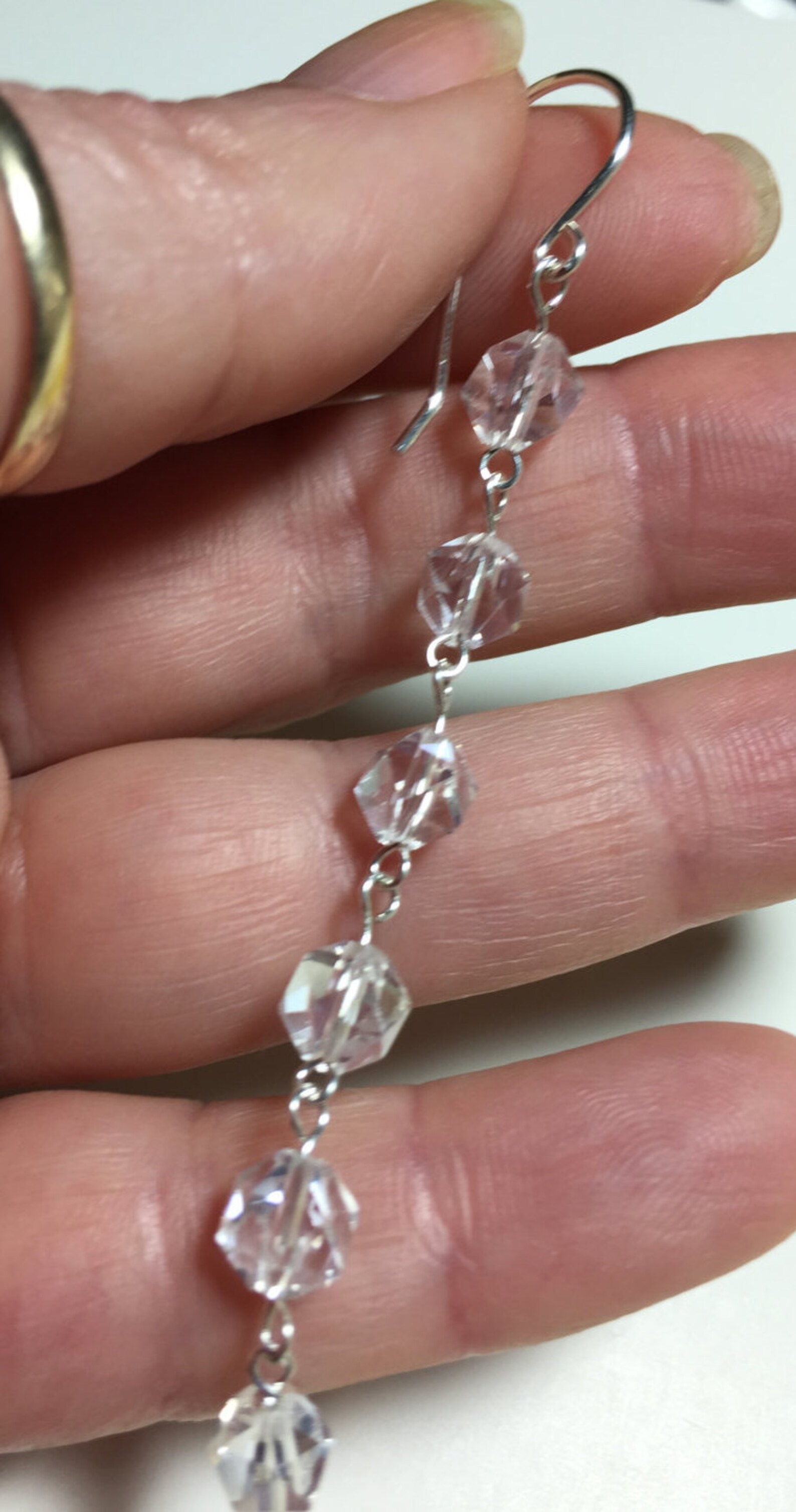 Crystal Earrings Silver Earrings Drop Earring - Etsy