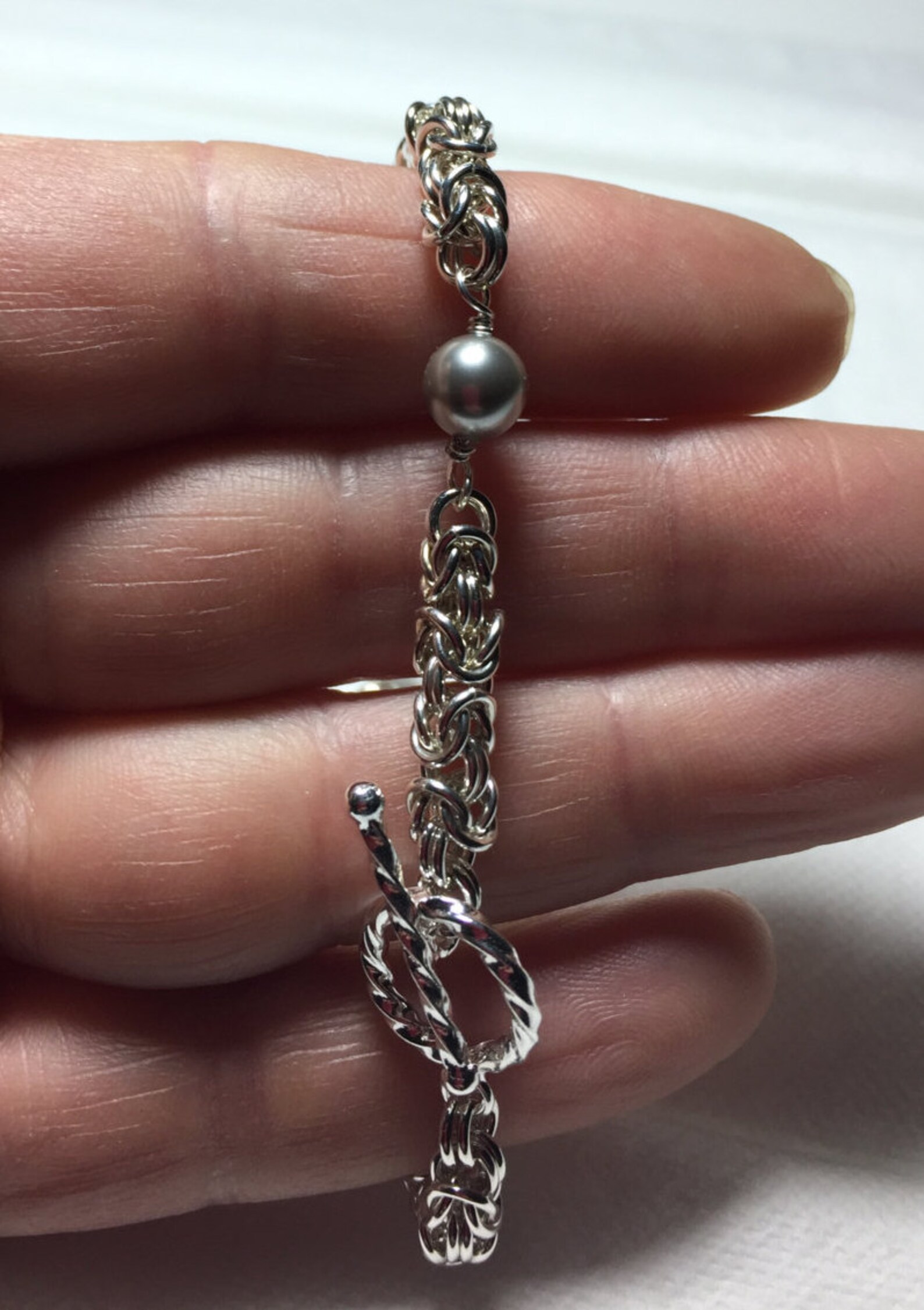 Silver Bracelet Chainmail Bracelet Silverbymaggie Chain - Etsy