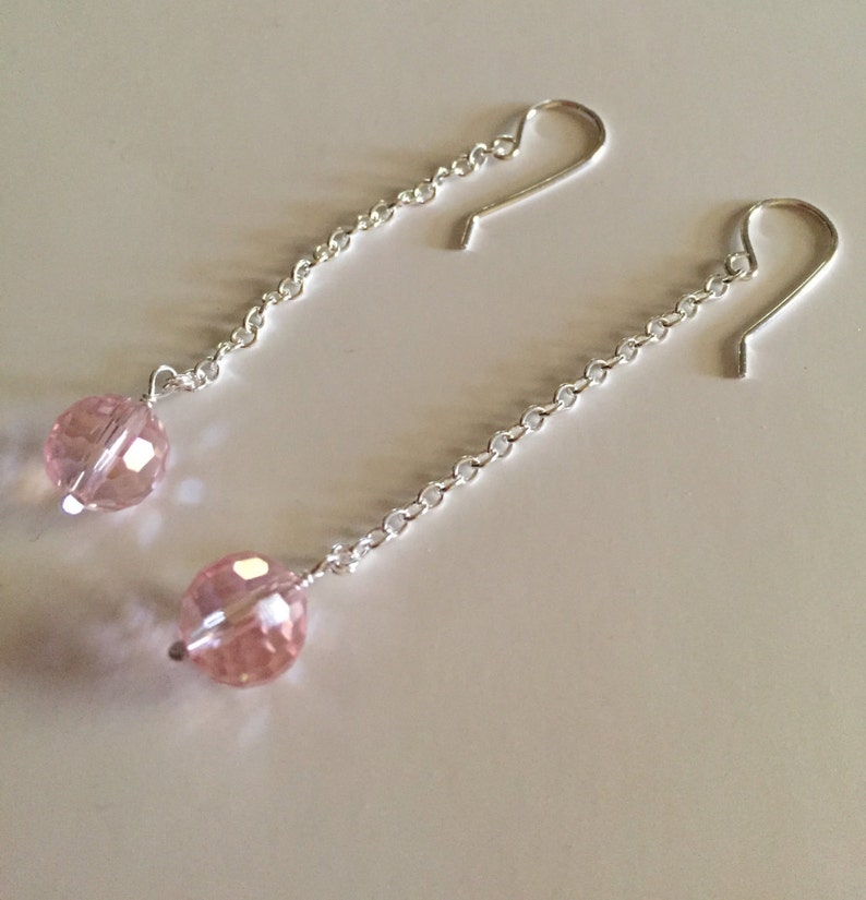 Crystal Earrings, Silver Earrings, Chain Earrings, Sterling Earrings ...