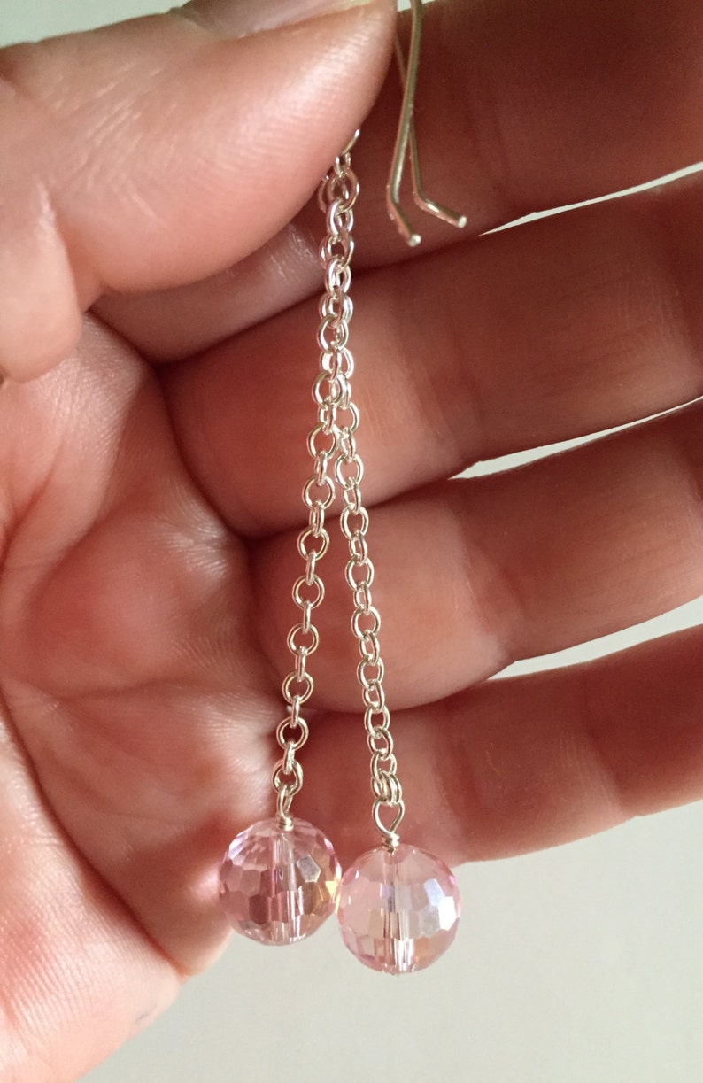 Crystal Earrings, Silver Earrings, Chain Earrings, Sterling Earrings ...