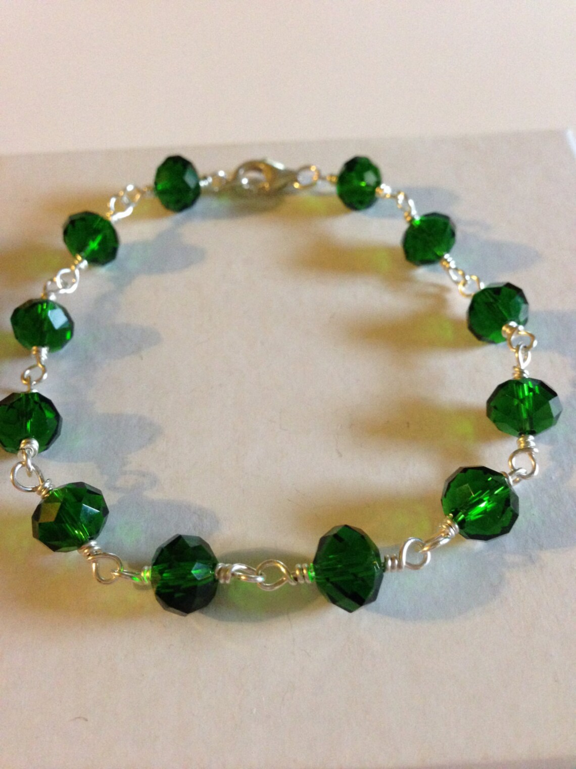 Silver Crystal Bracelet, Sterling Silver Bracelet, Beaded Bracelet ...