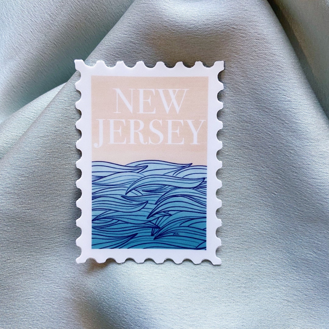 New Jersey Stamp Sticker - Etsy