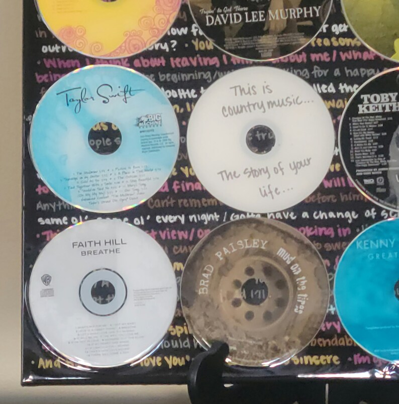 This is Country Music - A 20" X 20" Upcycled Cd and Resin Acrlyic ...