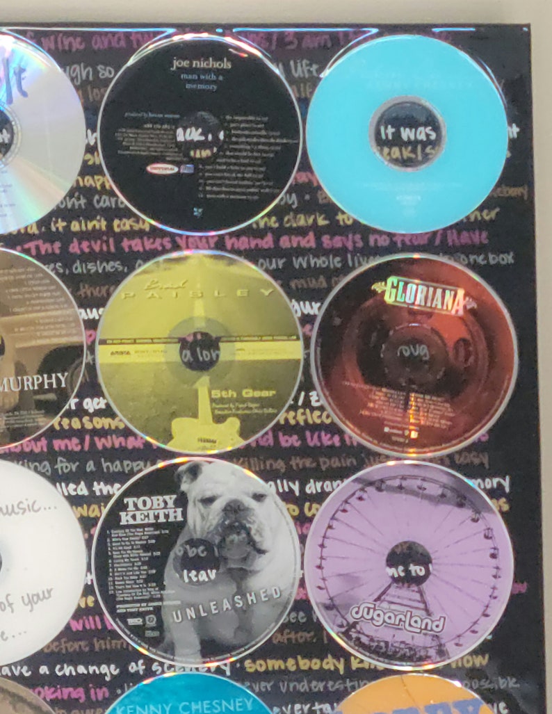 This is Country Music - A 20" X 20" Upcycled Cd and Resin Acrlyic ...