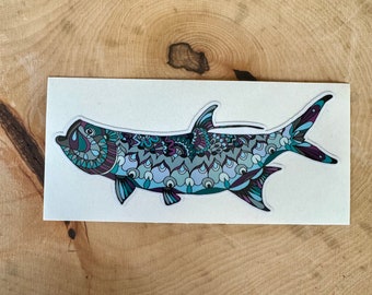 TARPON Fish Art Vinyl Sticker Decal, Fishing Art Print, Fishing Gifts ...