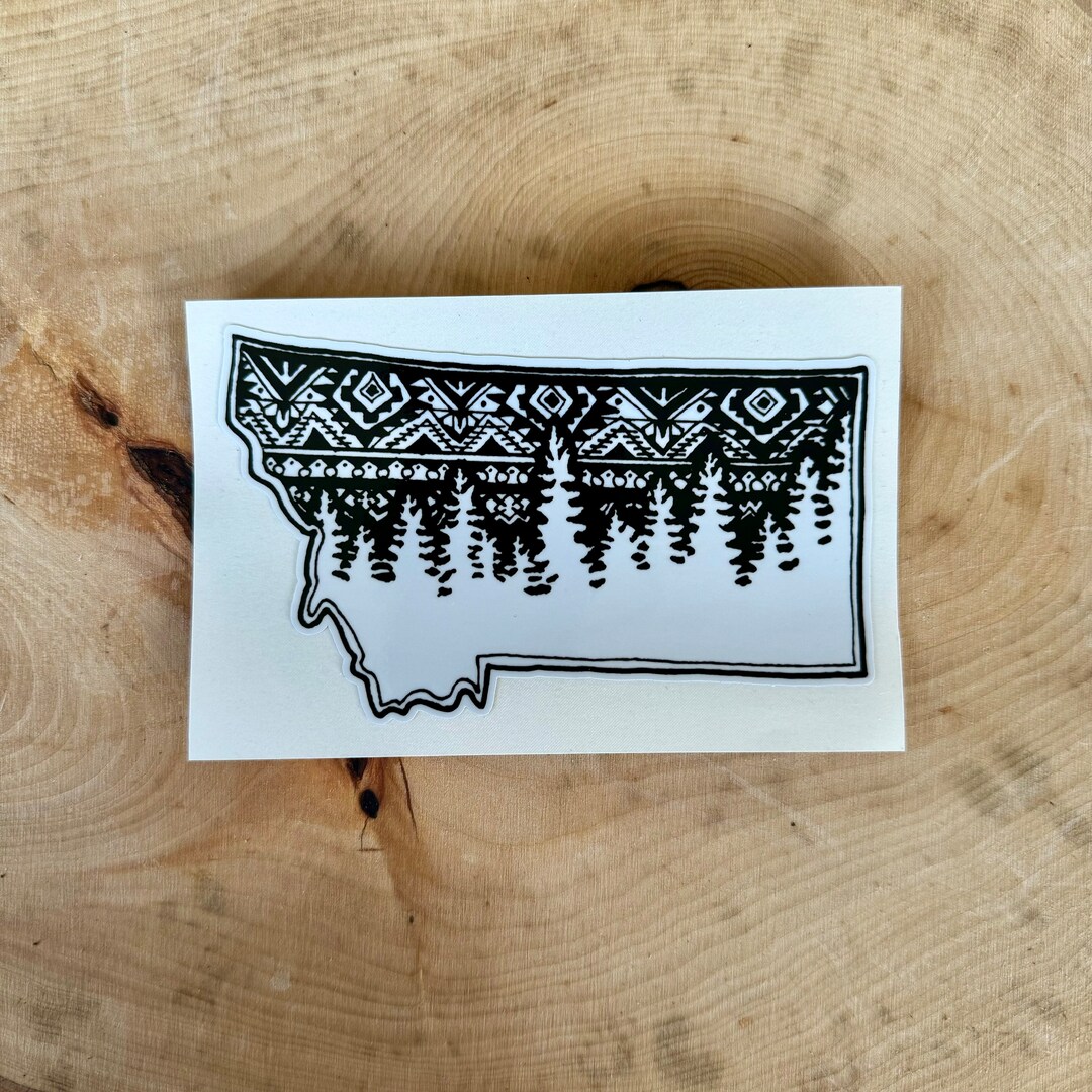 Montana Treeline - Vinyl Decal - Etsy