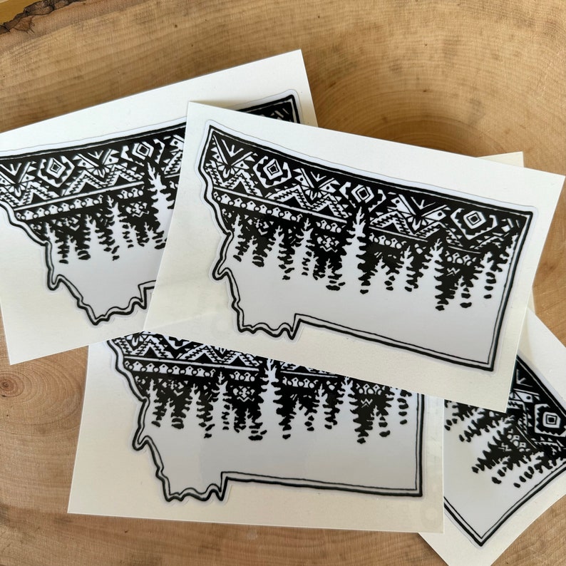 Montana Treeline - Vinyl Decal - Etsy