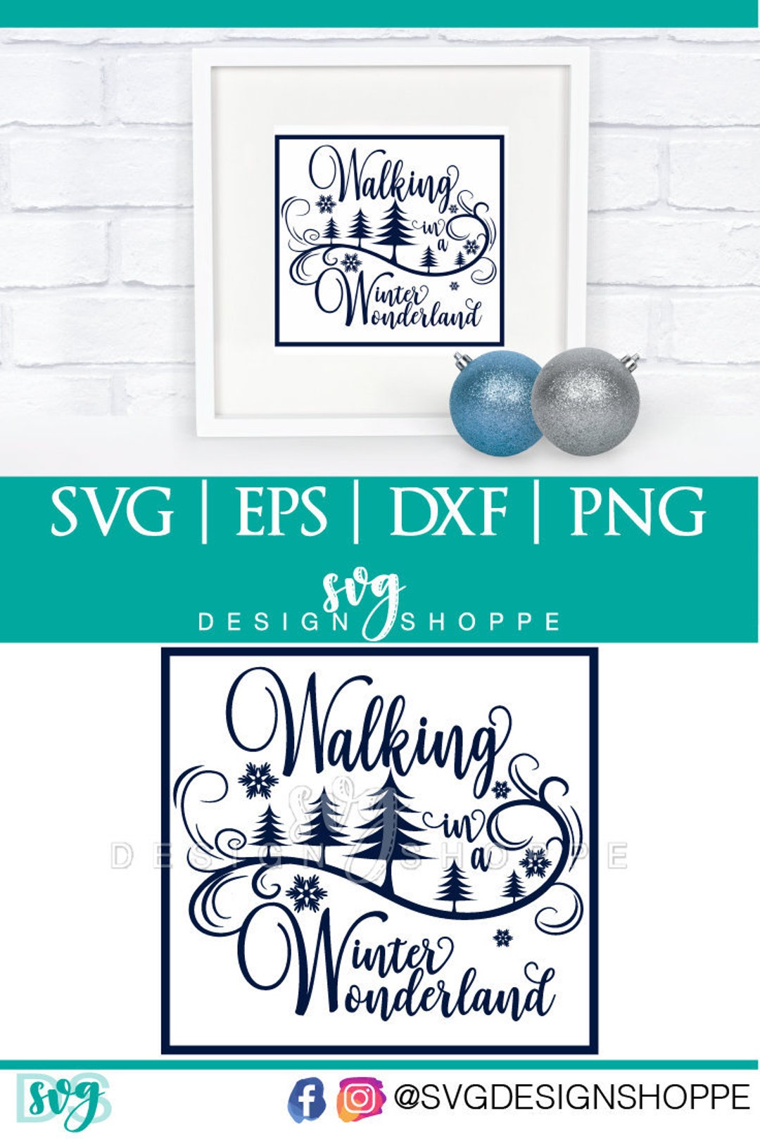 Glass Block SVG, Christmas SVG File, Svg Files for Cameo, and Cricut ...