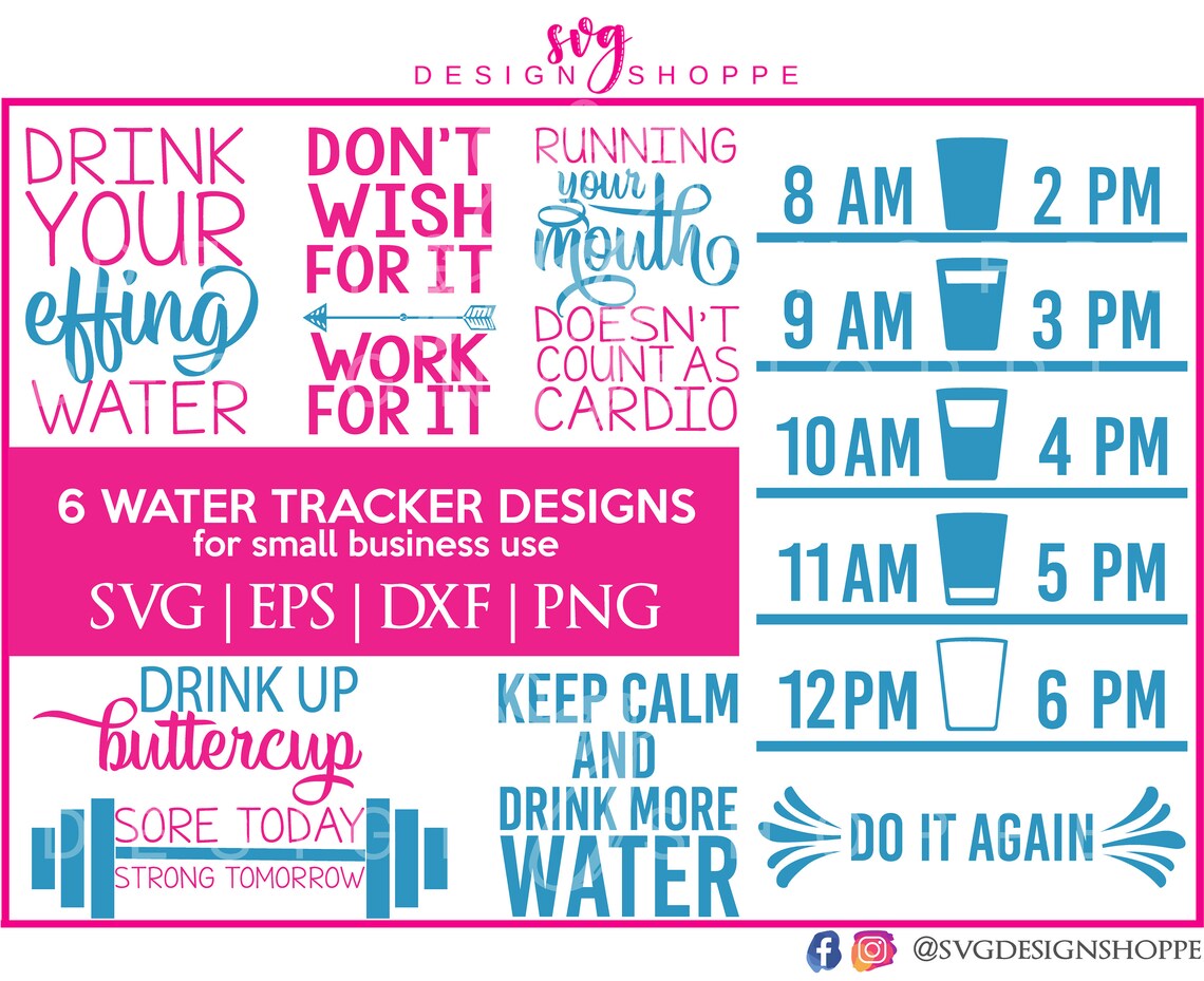 SVG Water Bottle Label Svg File Water Tracker Fitness Decal - Etsy