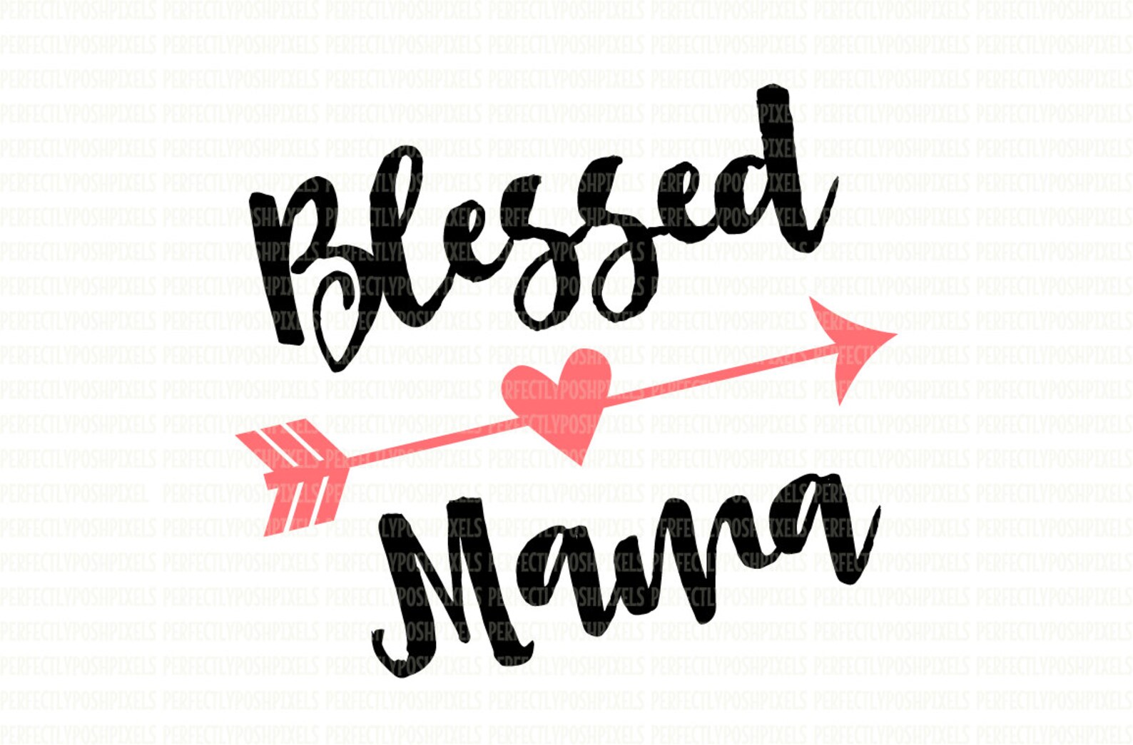 Blessed Mama Heart Arrow SVG Clip Art Cut Files Valentine - Etsy
