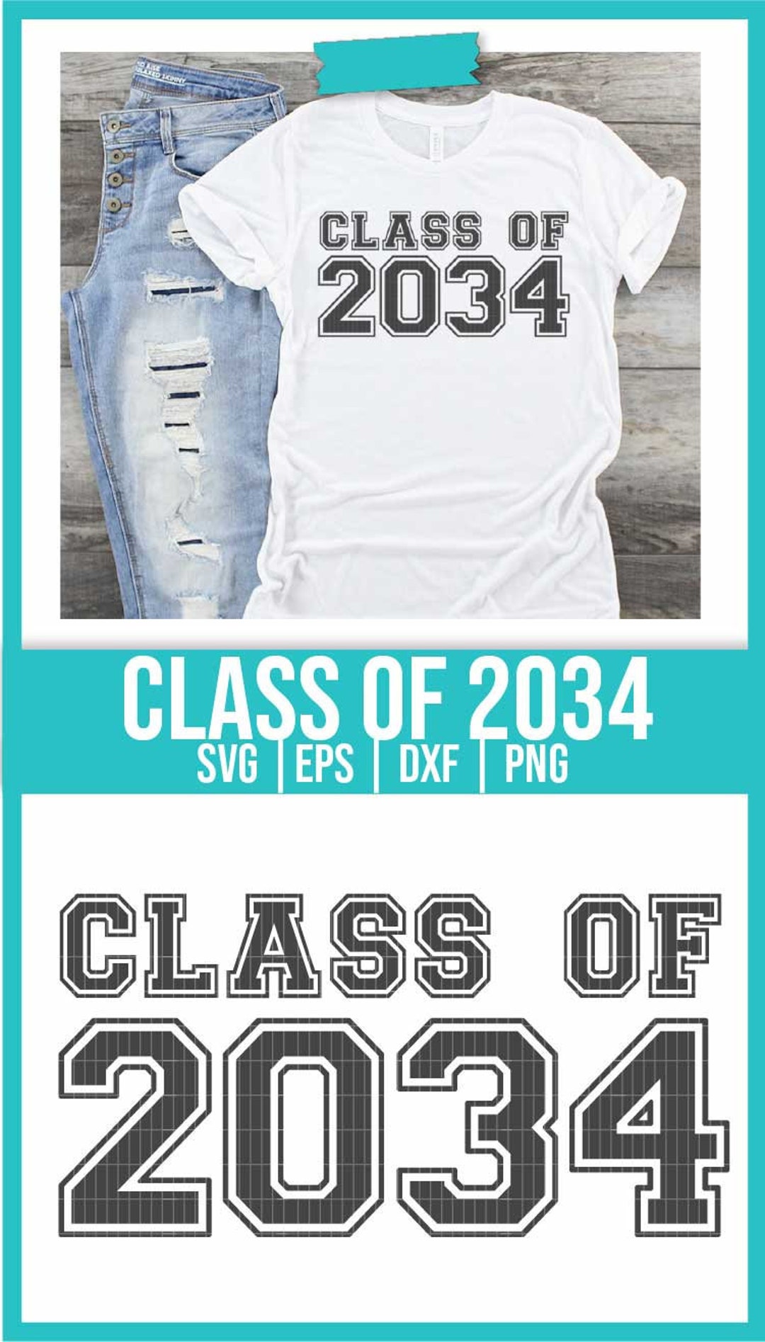 Class of 2034, SVG, Graduation, Senior, Silhouette, Cricut Design Space ...