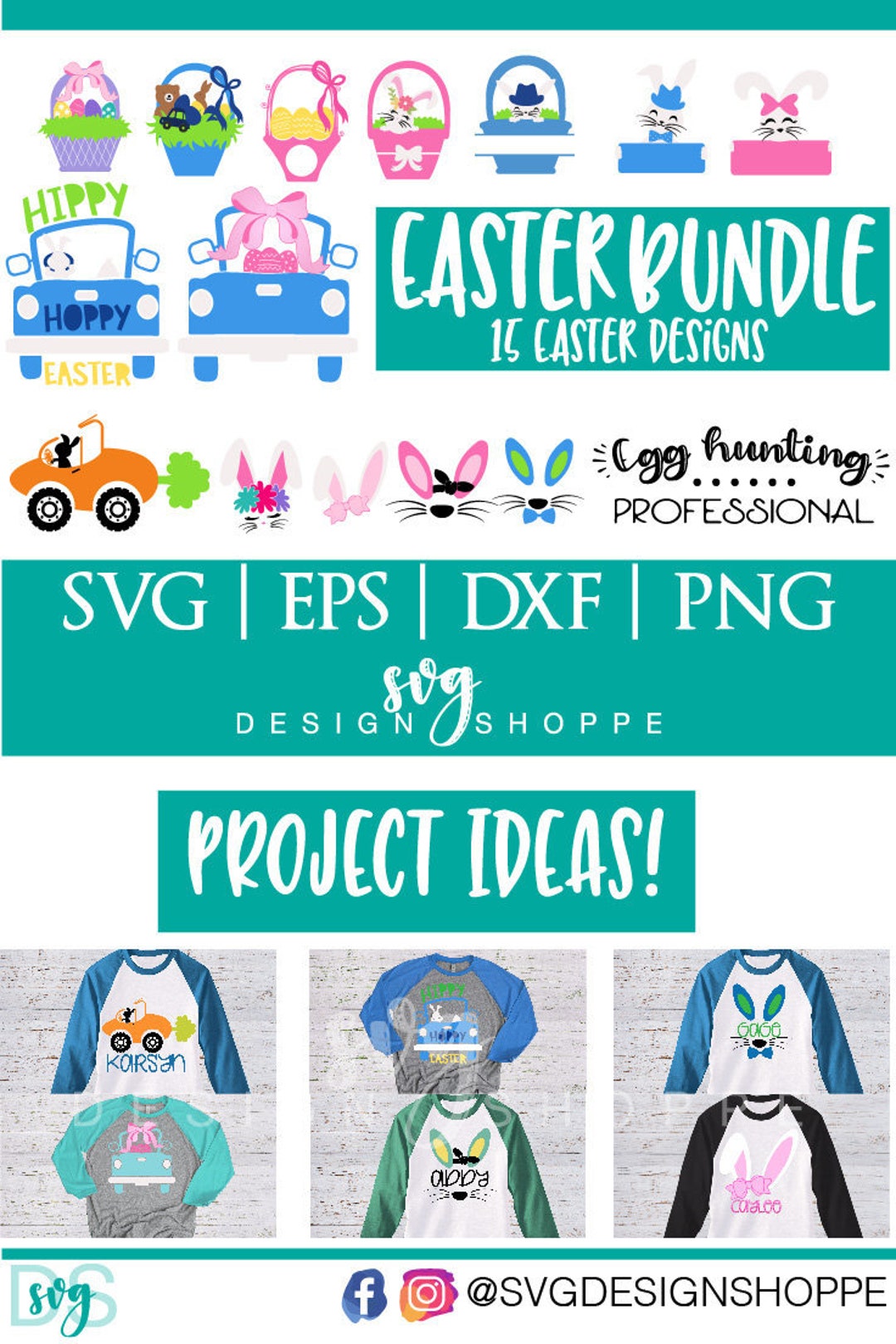 Boys Svg, Easter, SVG, EPS, DXF, Png, Girls Svg, Cute, Bunny, Rabbit ...