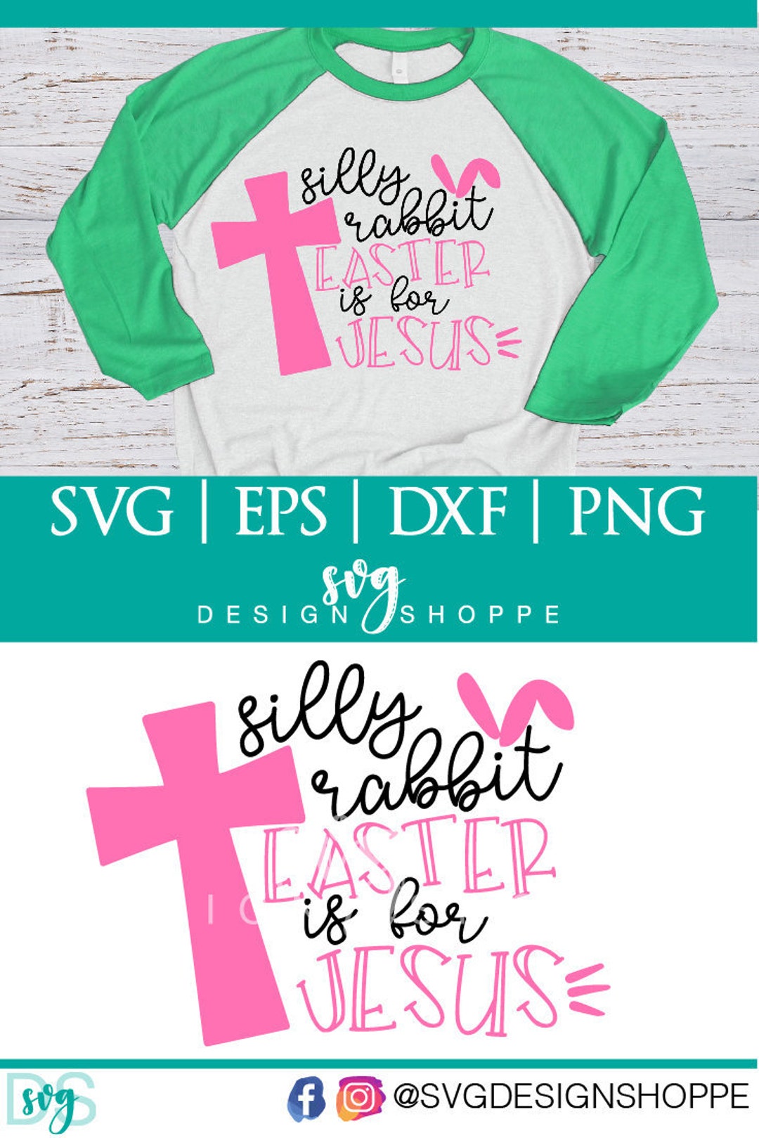 Easter, SVG, EPS, DXF, Png, Cute, Bunny, Jesus, Rabbit, Cross ...