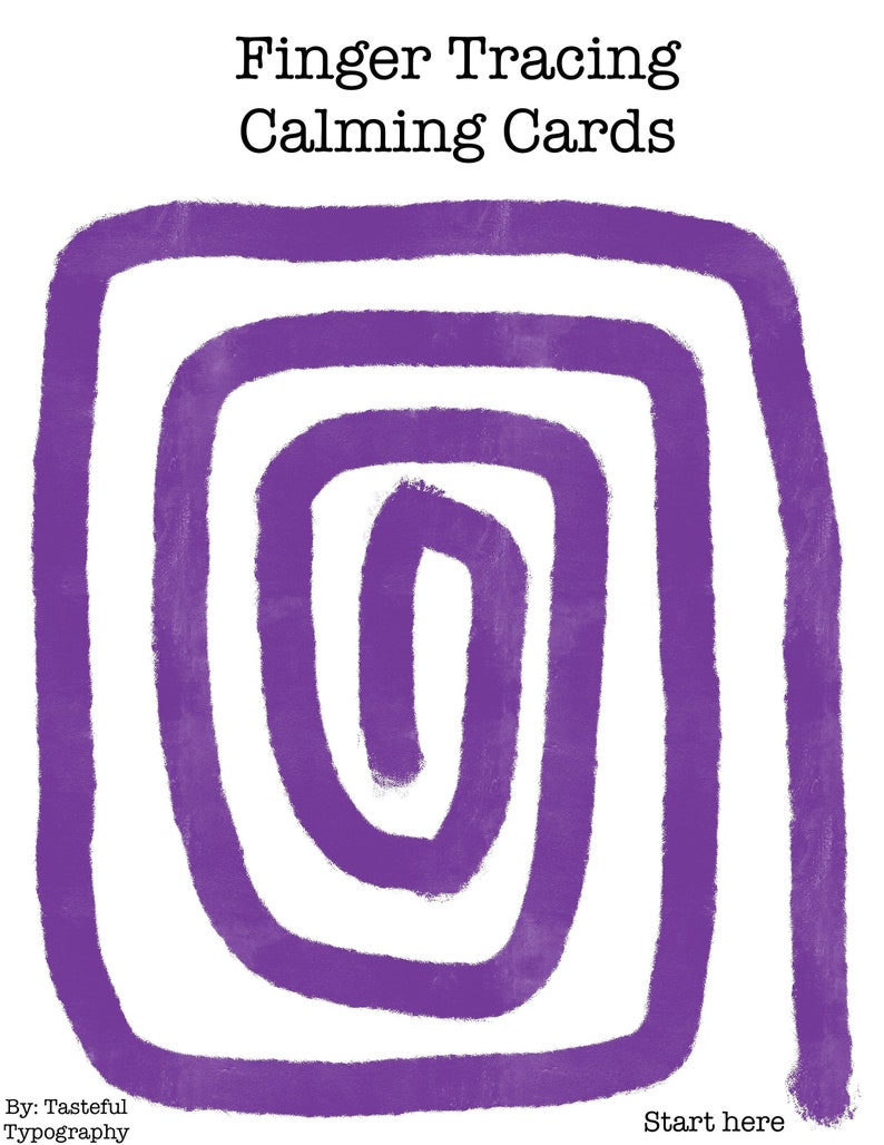 Finger Tracing Calming Cards - Etsy