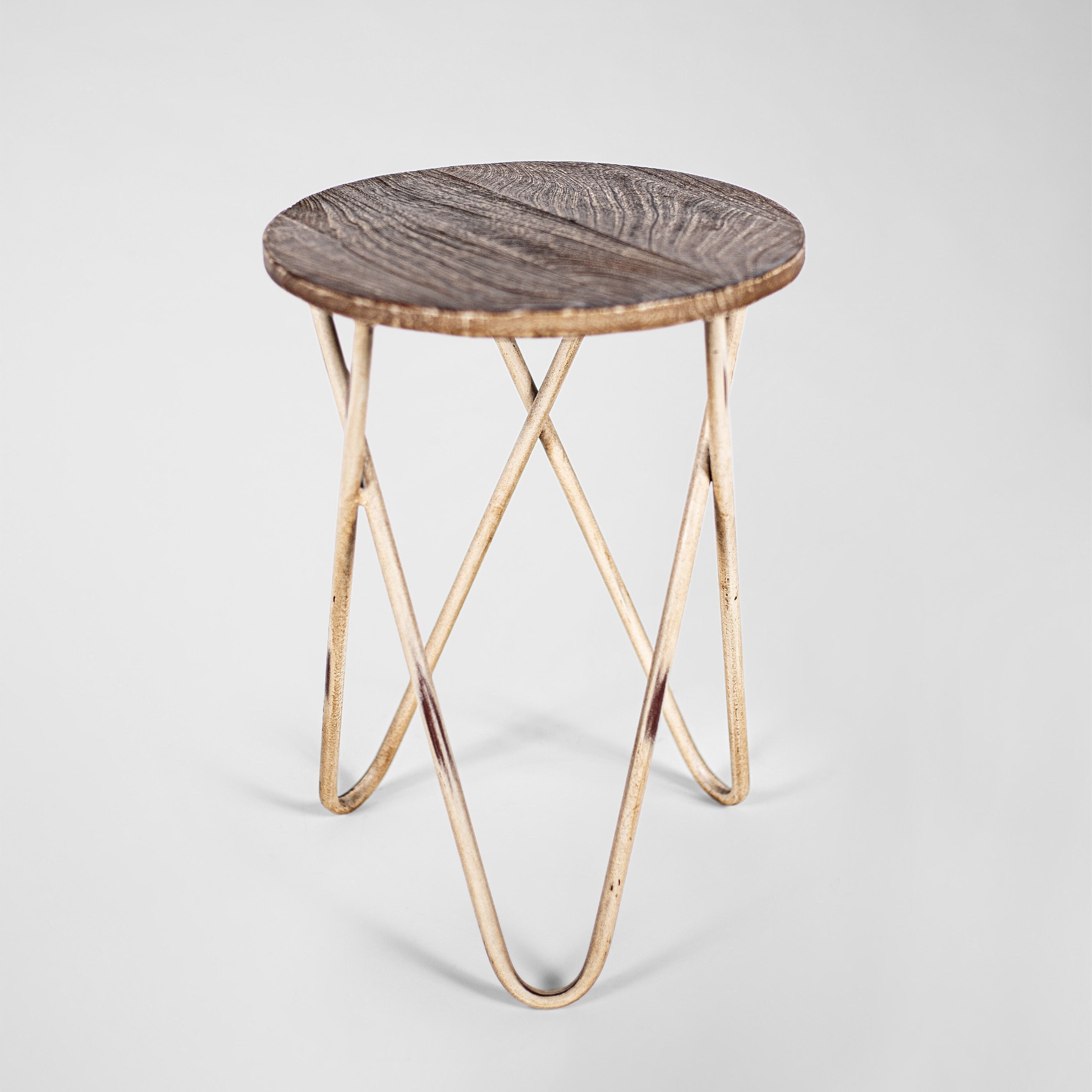Hairpin 104 - Retro Industrial Design Stool Made of Metal With Wooden ...