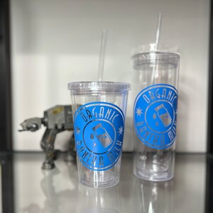 Blue Milk Inspired Vinyl Wrapped 18 Oz. Cold Cup With Lid and Straw ...