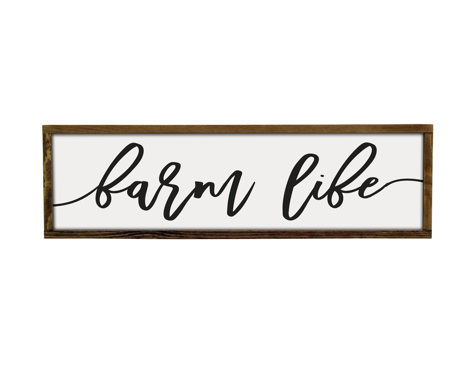 Farm Life Framed Wood Sign Farm Life Farmhouse Style Sign | Etsy