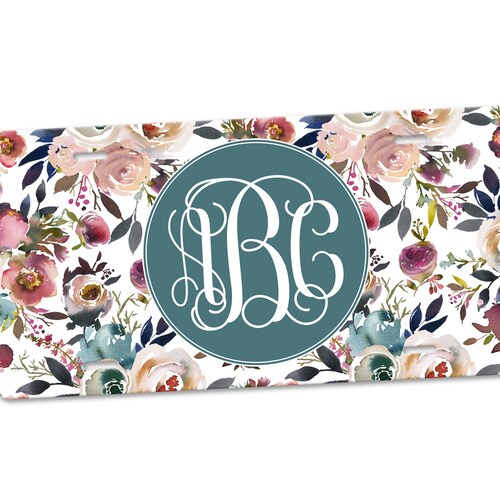 Floral Car Tag Floral License Plate Personalized Car Tag | Etsy