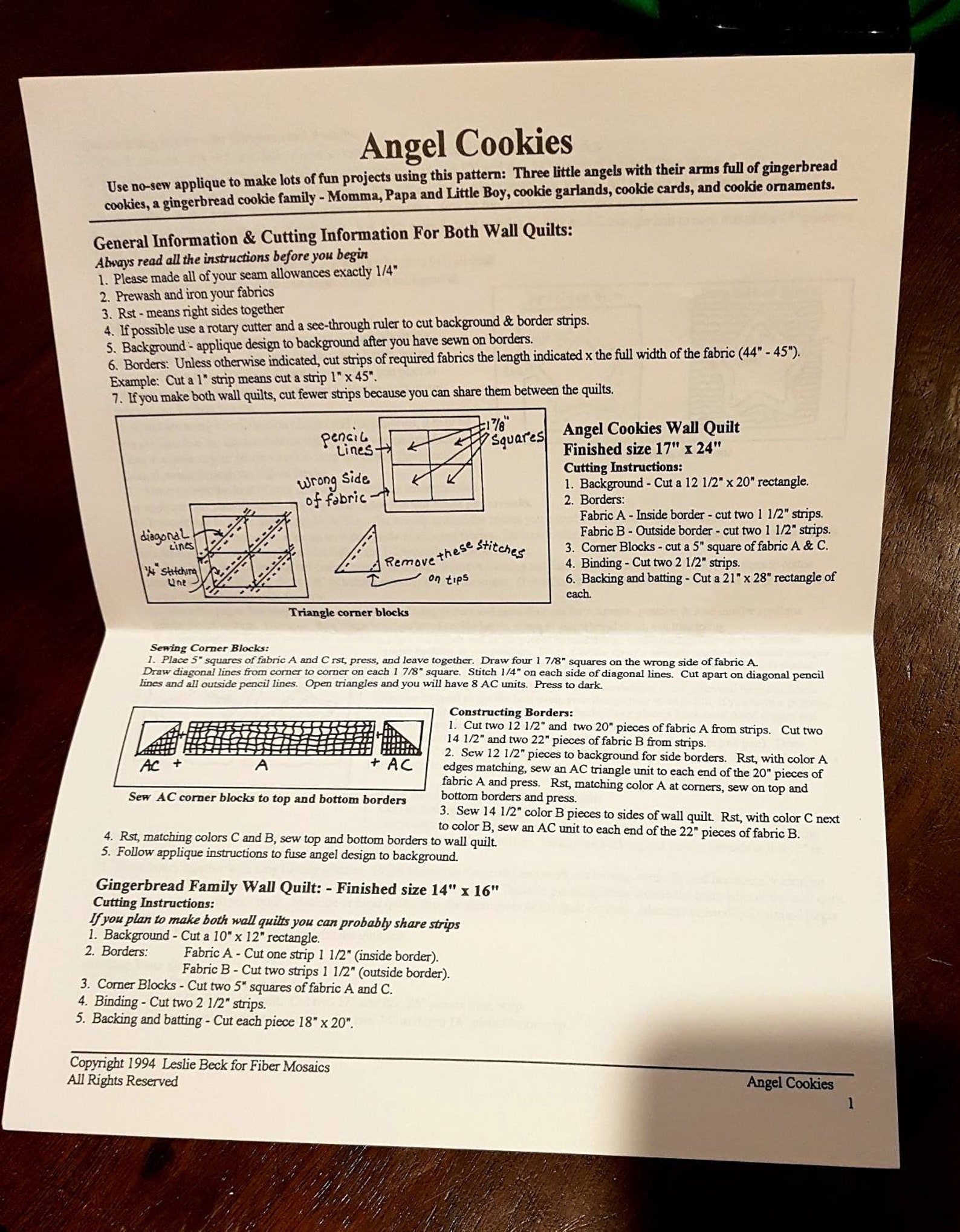 Fiber Mosaics 86701 Angel Cookies by Leslie Beck 2 Wall Quilt - Etsy Canada