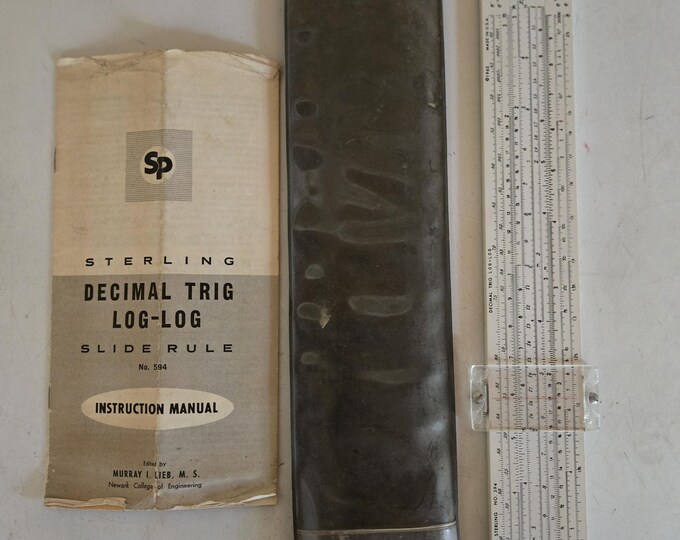 Sterling Decimal Trig Log-log Slide Rule #594 in Plastic Sleeve With ...
