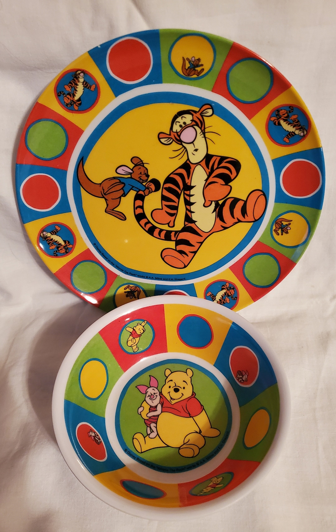 Trudeau Montreal Winnie the Pooh Melamine Plastic Child's Dinnerware ...