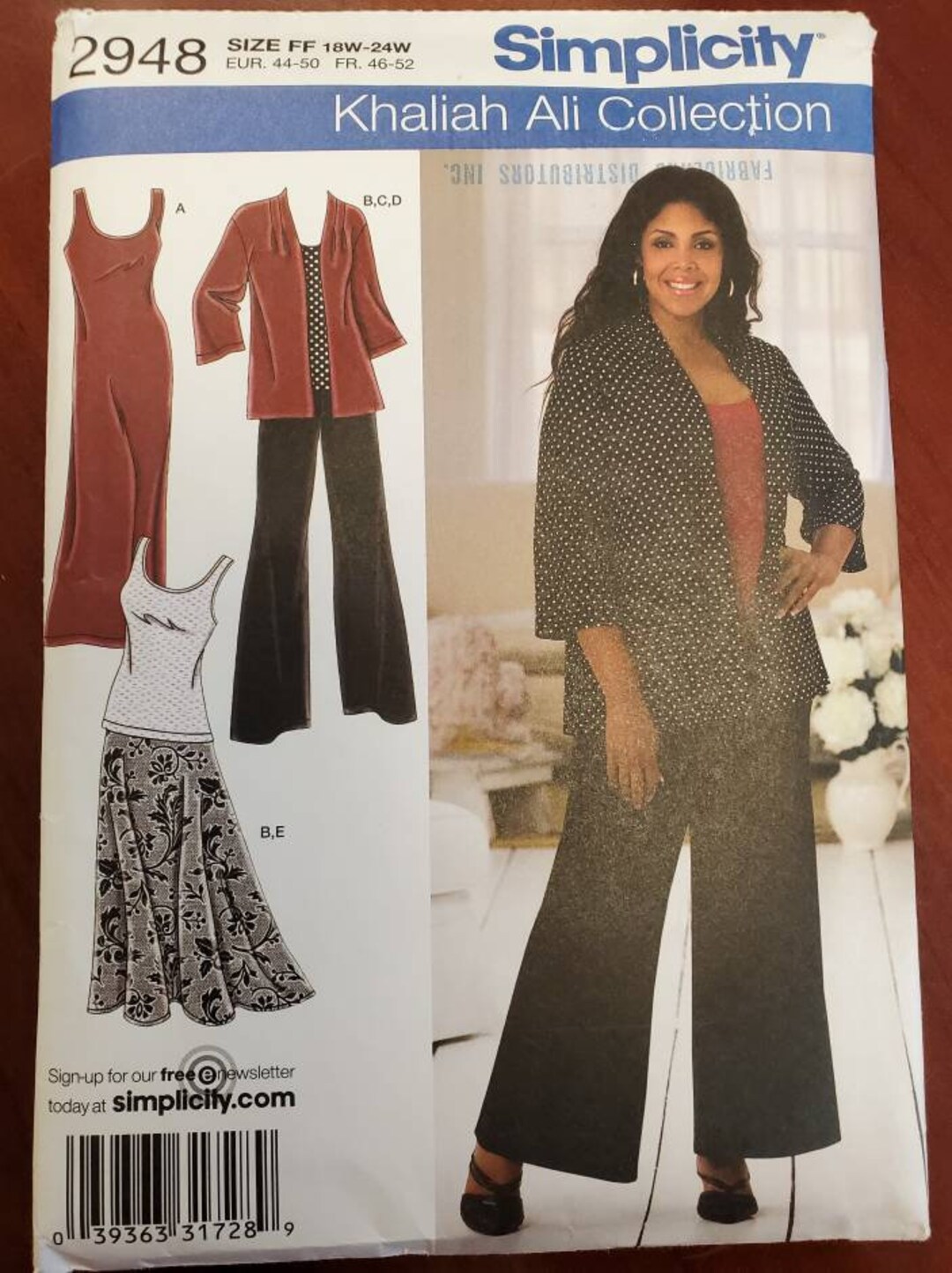 Simplicity Khaliah Ali Collection 2948 Uncut Sewing Pattern for Stretch ...