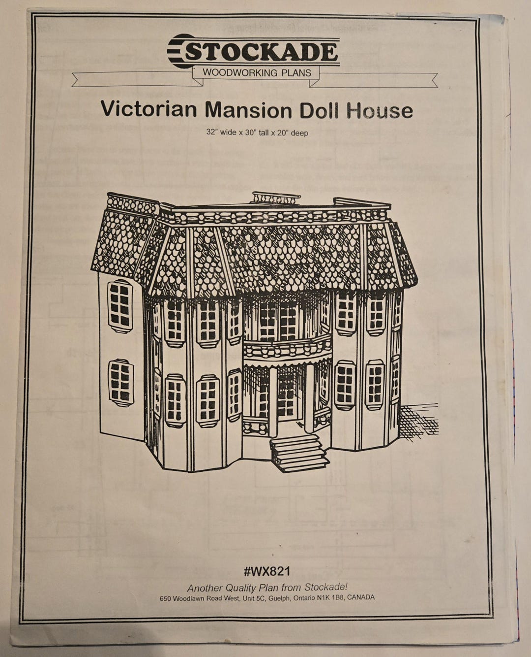 Stockade Victorian Mansion Doll House Woodworking Plans WX821 ...