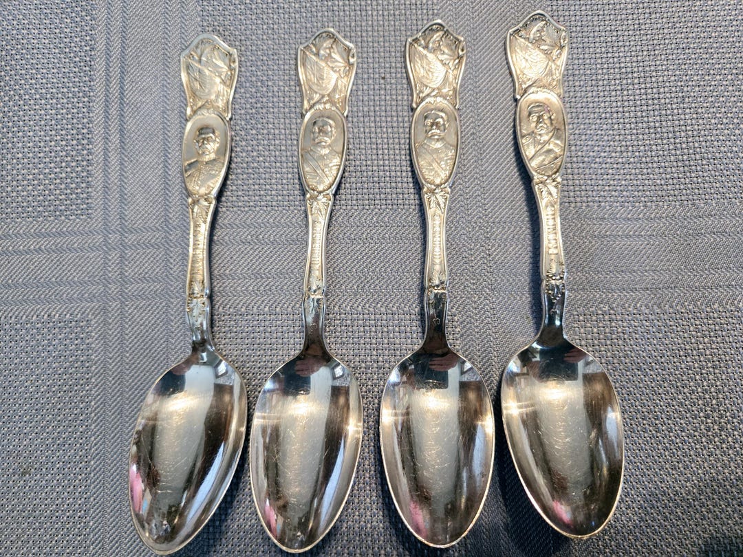 Vintage 4 1881 Roger's A1 Collector Tea Spoons Boer War Commemorative ...