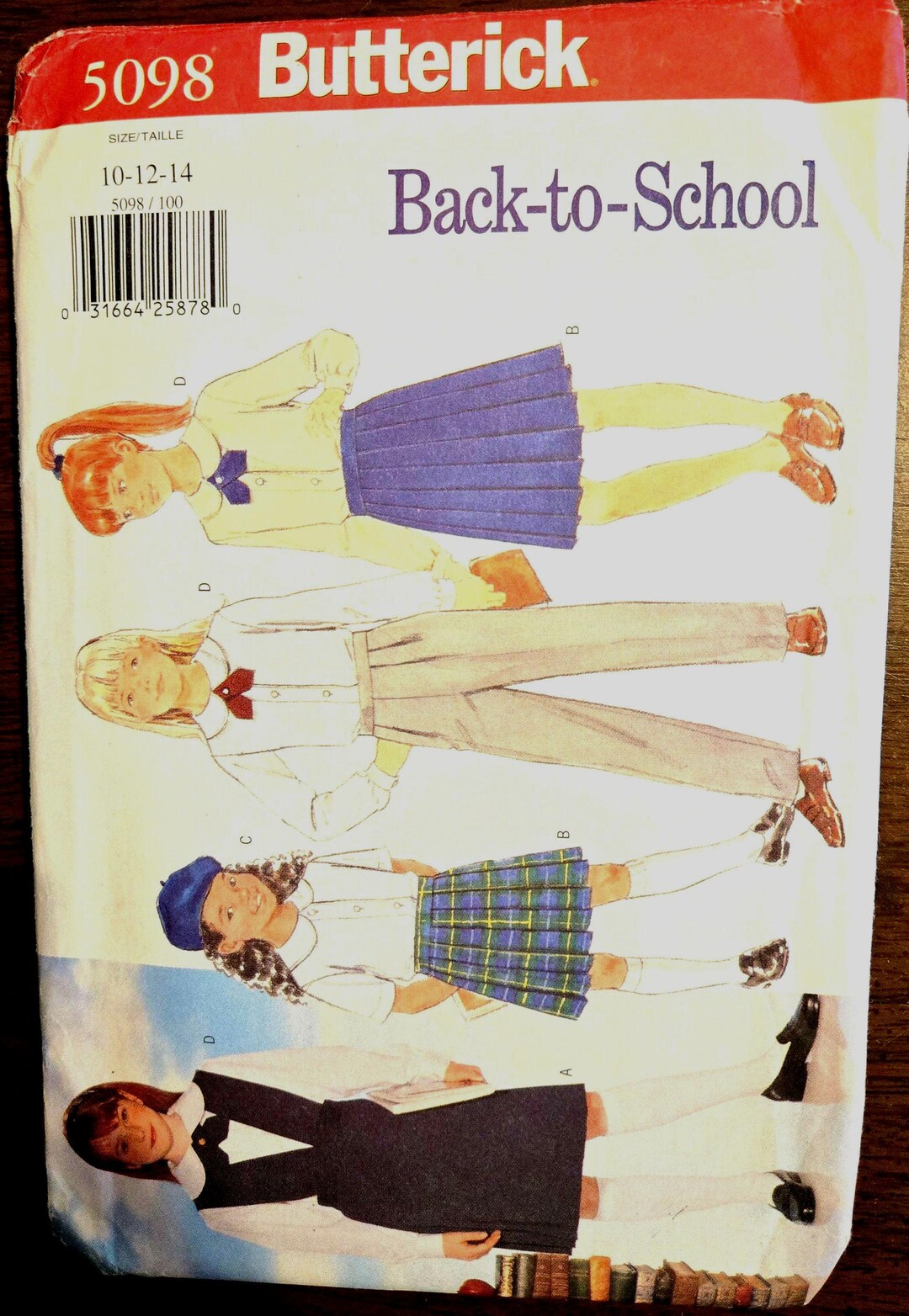 Butterick Back to School 5098 Uncut Sewing Pattern for Making Childrens ...