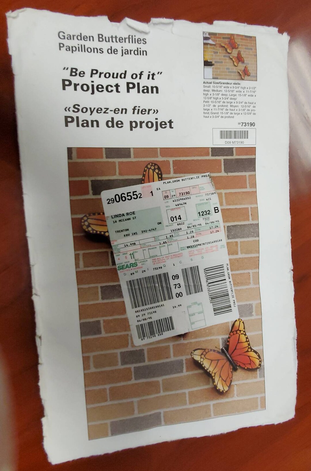 Sears Be Proud of It Project Plan 73190 Garden Butterflies Full Size ...