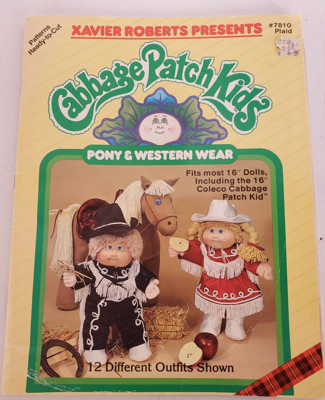 Plaid 7810 Cabbage Patch Kids Pony & Western Wear Sewing Pattern 12 ...