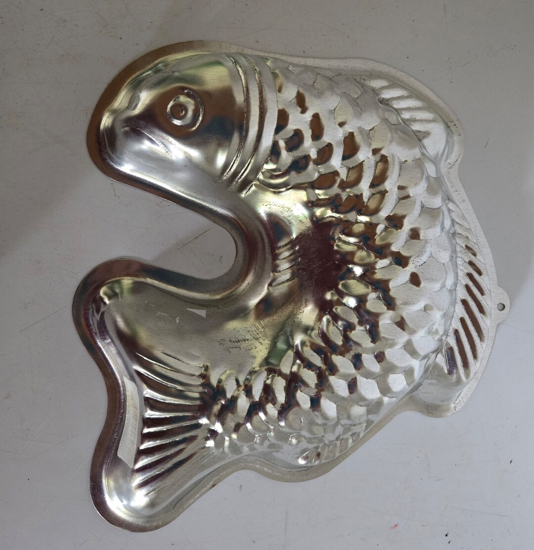 Aluminum Jello Mold Fish Shape Gelatin Creations Kitchen Decor 3 Cup ...