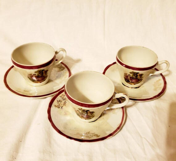 Home & Living Vintage Antique Delicate Demitasse 4 oz Teacup & Saucer ...