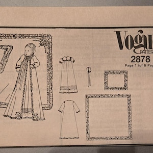 Little Vogue 2878 Uncut Sewing Pattern Infant Christening Dress With ...