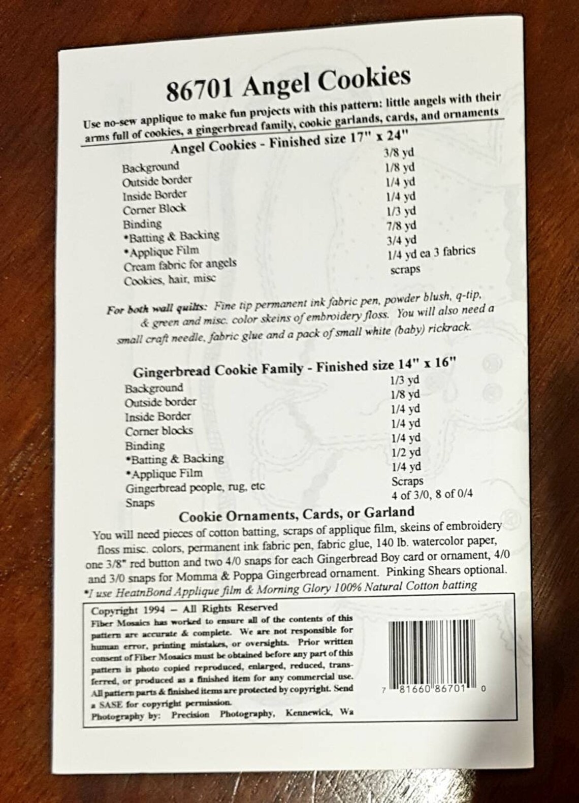 Fiber Mosaics 86701 Angel Cookies by Leslie Beck 2 Wall Quilt - Etsy Canada