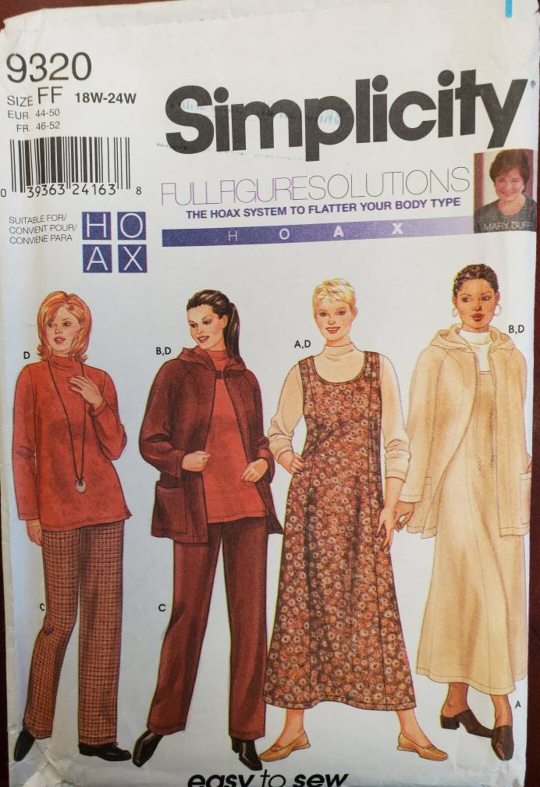 Simplicity Full Figure Solutions 9320 Uncut Sewing Pattern for Making ...