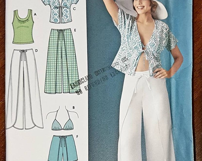 Simplicity #4192 Sewing Pattern Wrap Pants 2 Lengths Shorts Kimono Top ...
