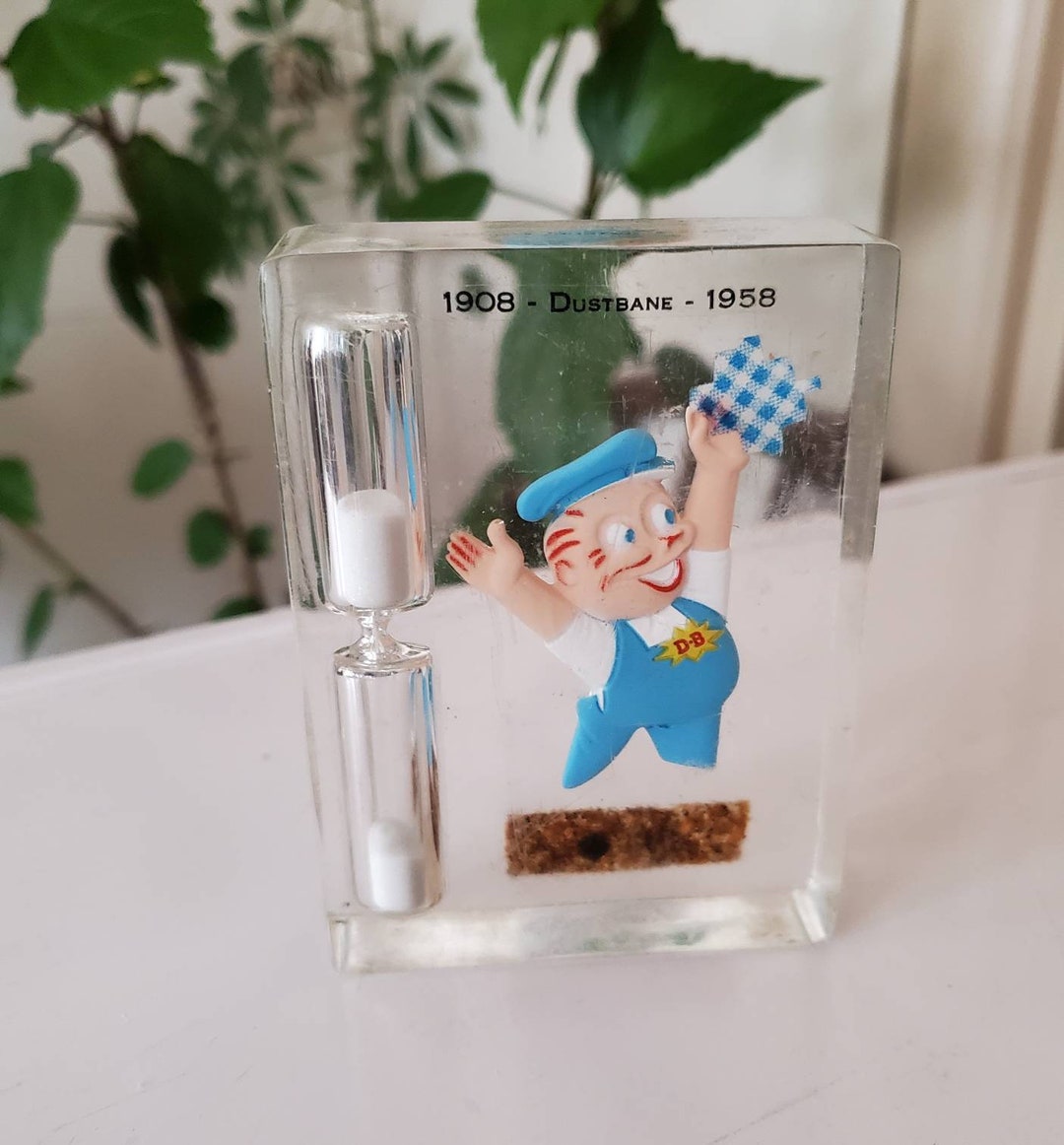 Clearfloat 1908 Dustbane 1958 Solid Lucite 3 Minute 10 Sec Egg Timer ...