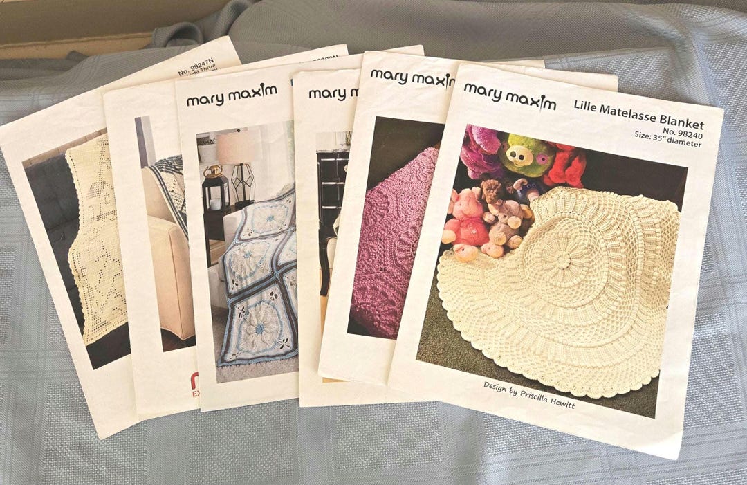 Mary Maxim Exclusive Needlework and Crafts Crochet Throws Afghans ...