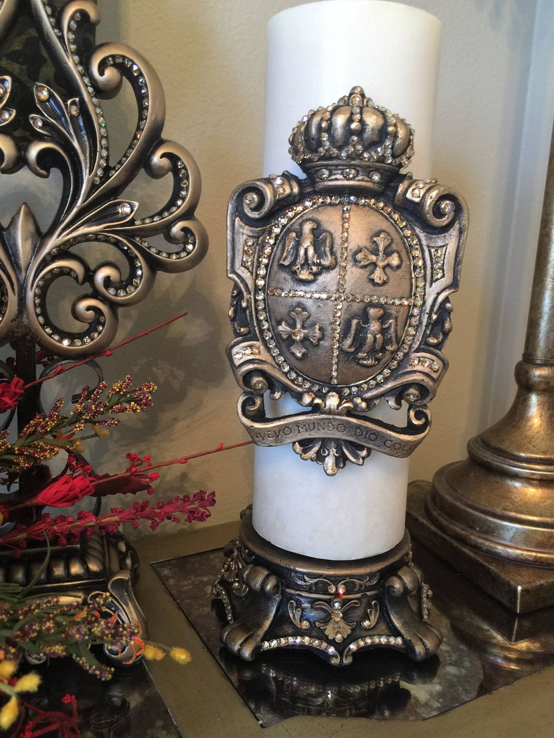 Coat of Arms Shield Candle Pin With Bling - FREE SHIPPING - Etsy