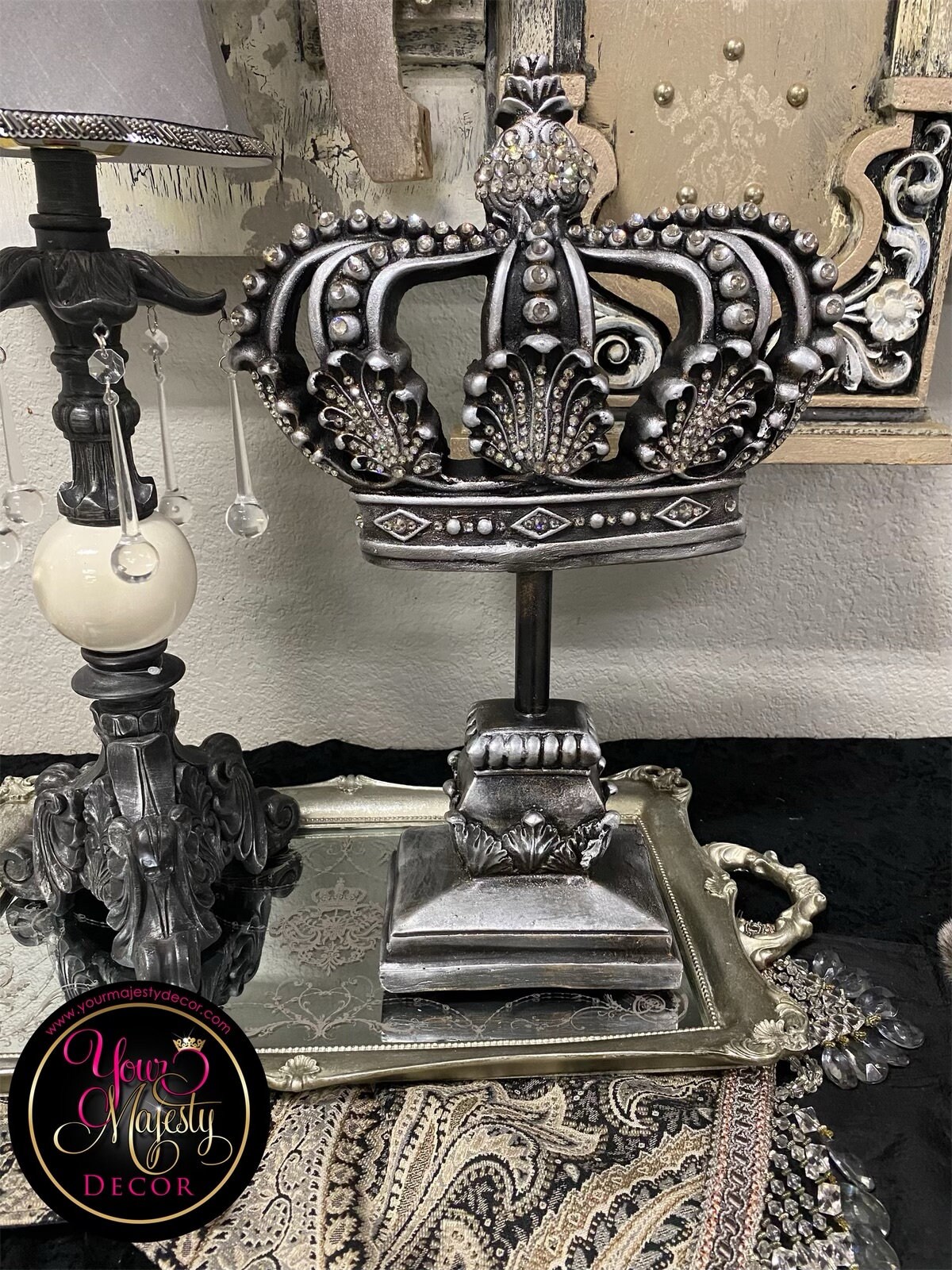 Silver Crown on Stand - Etsy