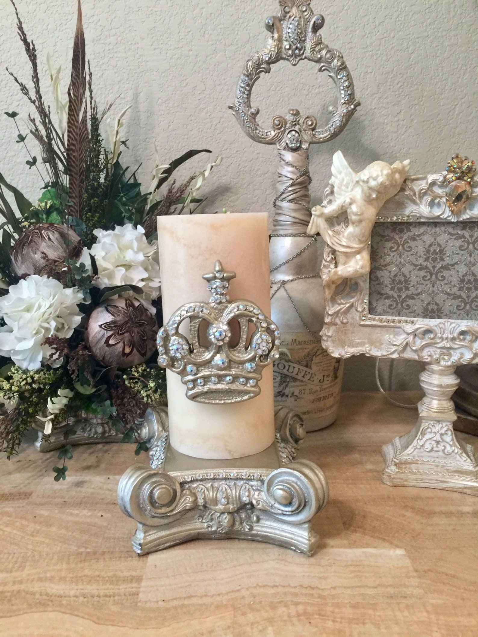CHAMPAGNE Capital Candle Holder - Etsy