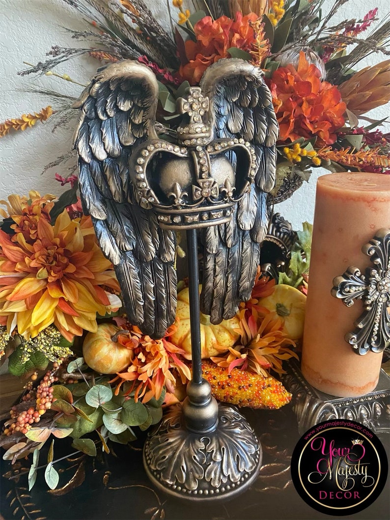 Wings With Crown on Stand - Etsy